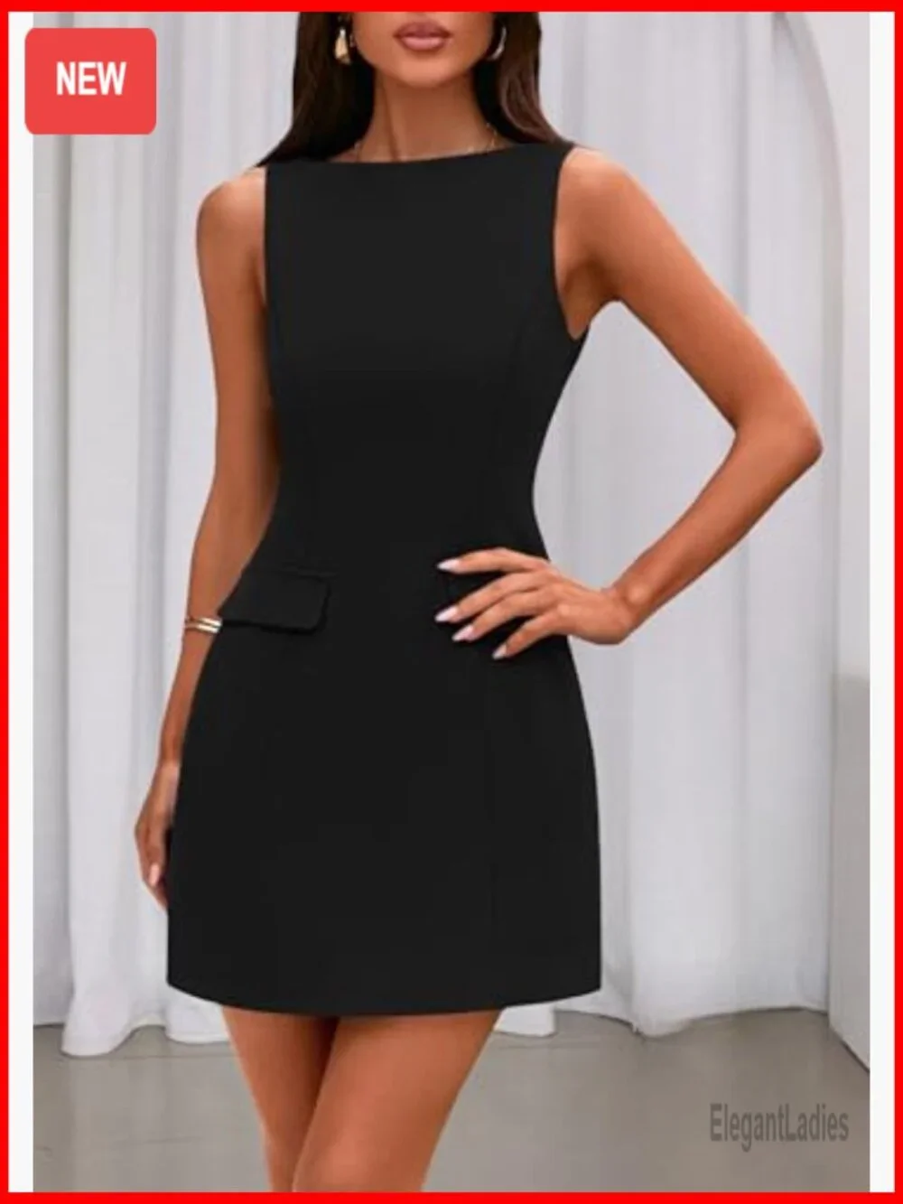 Dresses | Sleeveless Boat Neck Bodycon Aline Mini Dress Work Office ...
